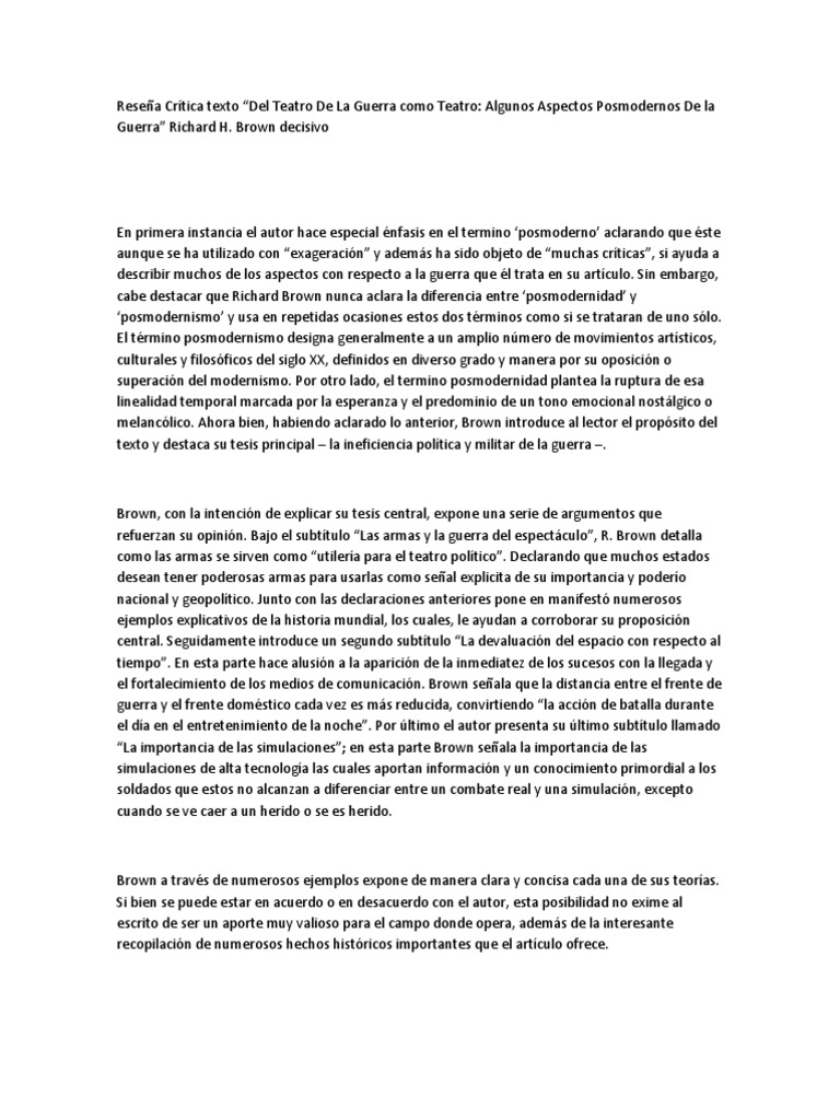 Reseña Teatro | PDF | Autor | Teatro