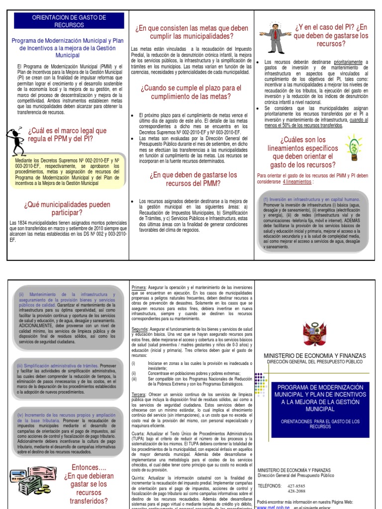 Triptico PMM Pi | PDF | Presupuesto | Pobreza