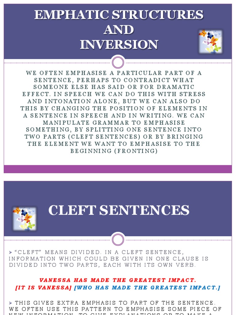 Emphatic Struct and Inversion | Download Free PDF | Adverb | Sentence ...