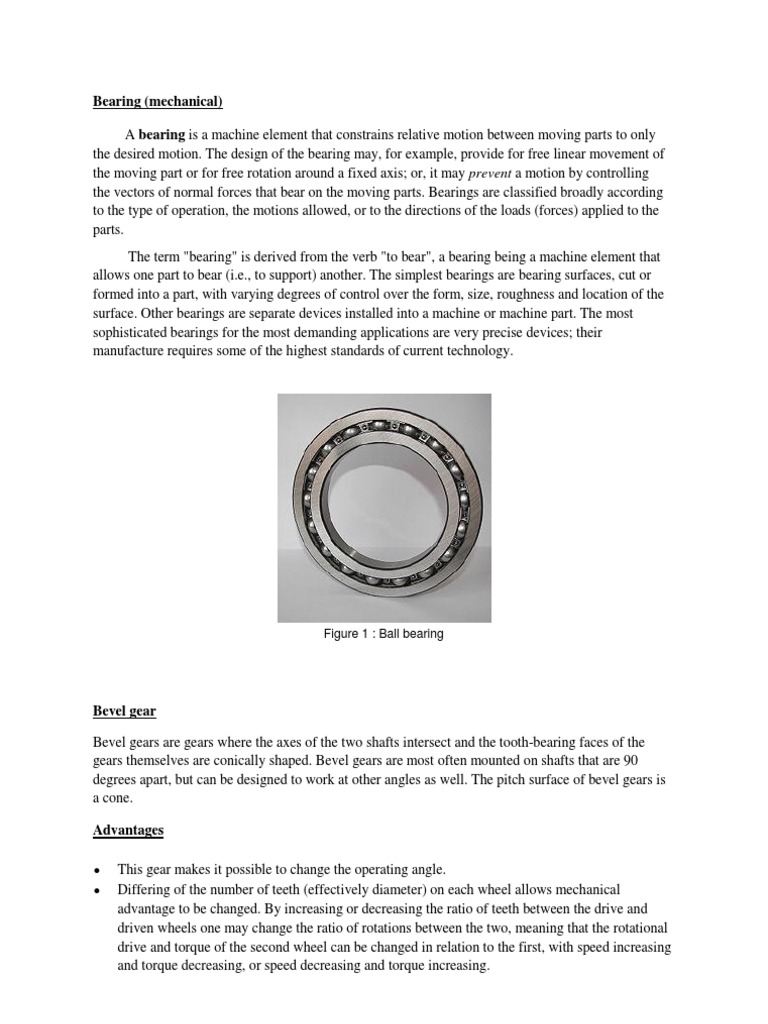 Bearing and Drive Shaft Mechanisms | PDF | Bearing (Mechanical) | Gear