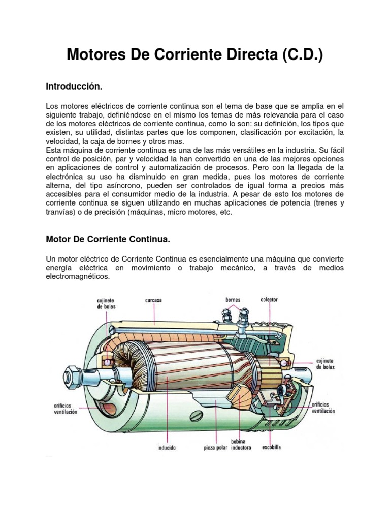 Fundamentos y aplicaciones de los motores de corriente directa | PDF ...