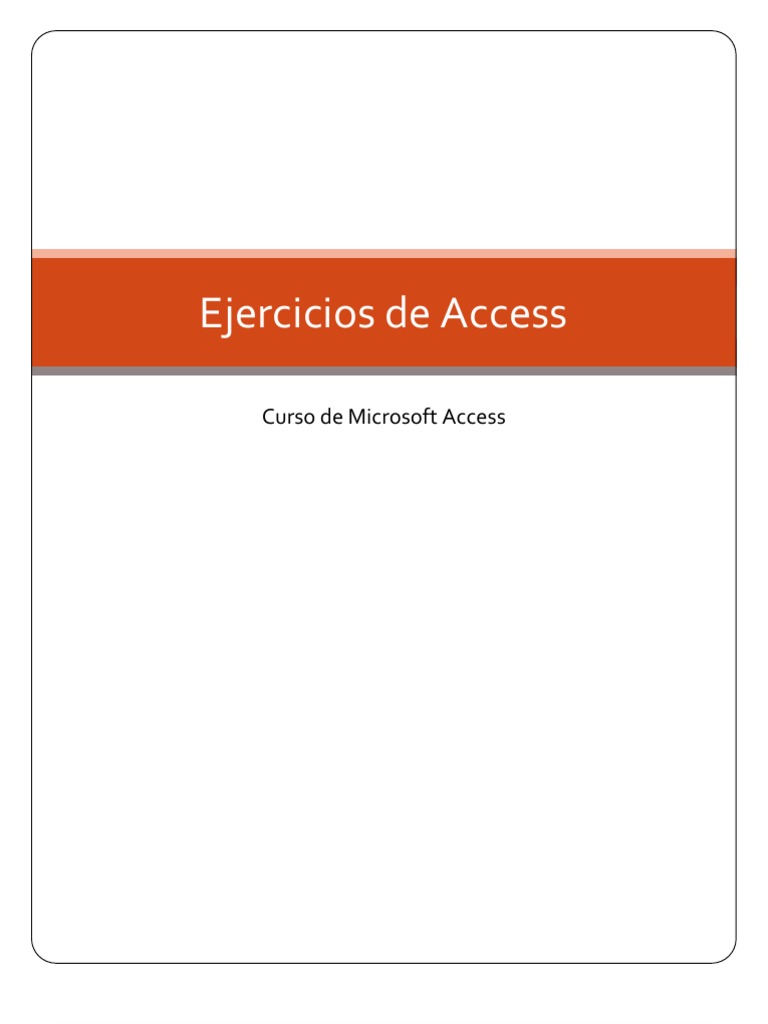 Ejercicios de Access | PDF | Tabla (base de datos) | Bases de datos