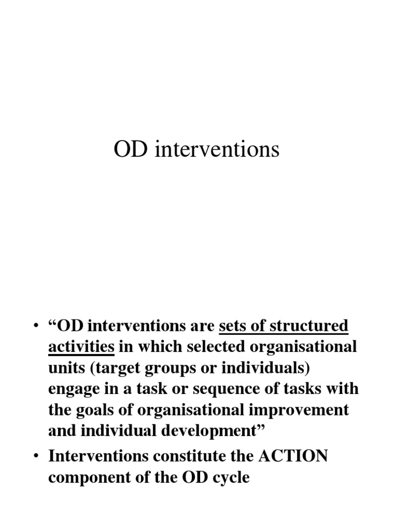 OD Interventions | PDF | Organization Development | Team Building