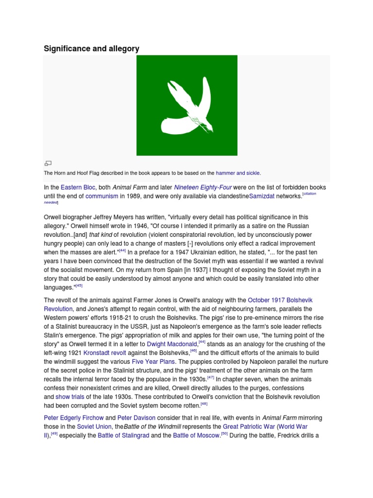 Significance and Allegory of Animal Farm | PDF | Communism | Anti ...