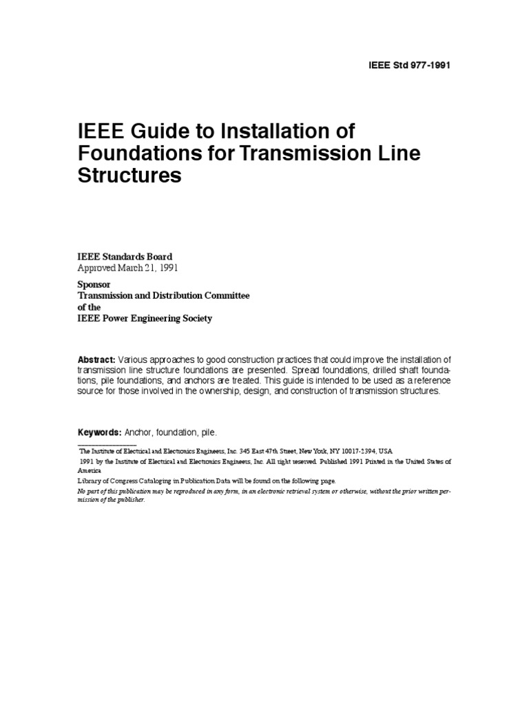 Foundations For Transmission Line | PDF | Deep Foundation | Structural Load