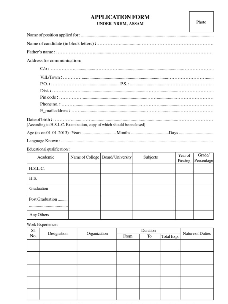 NRHM Assam Application Form | PDF | Games & Activities