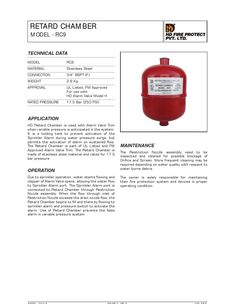 Retard Chamber RC9 | Fire Sprinkler System | Valve