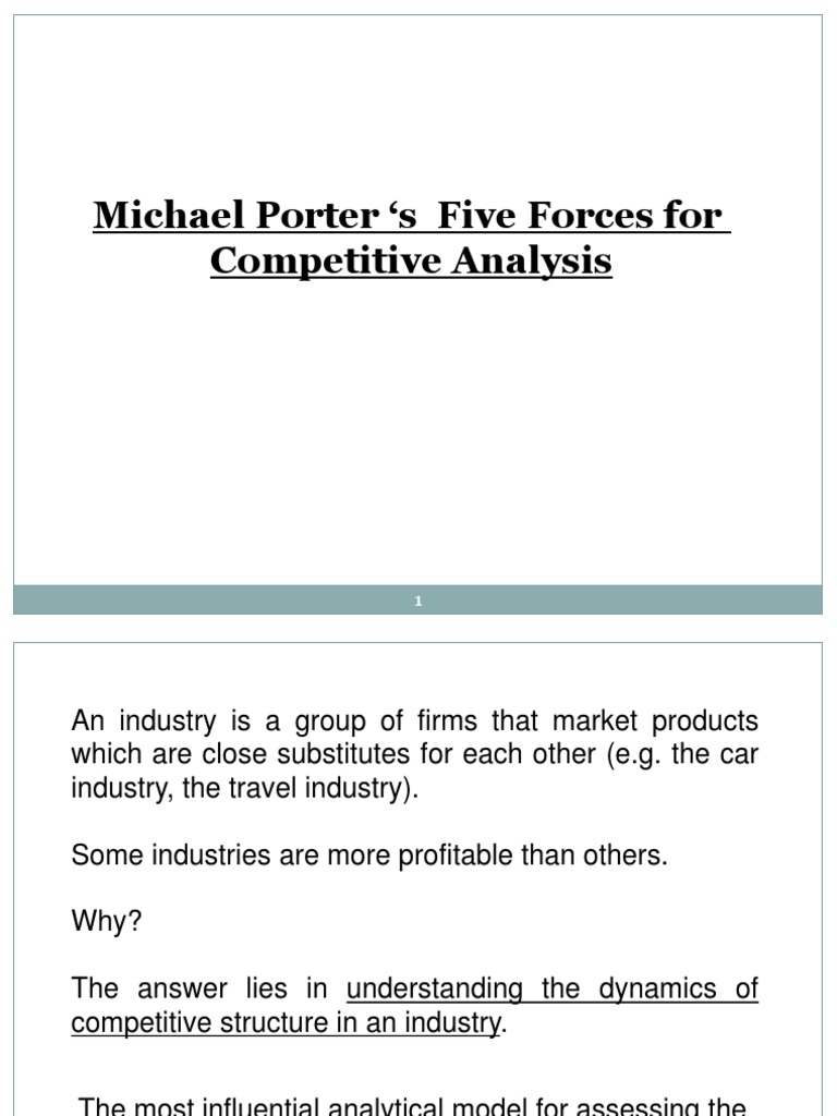 Michael Porter 5 Forces | PDF | Profit (Economics) | Competition