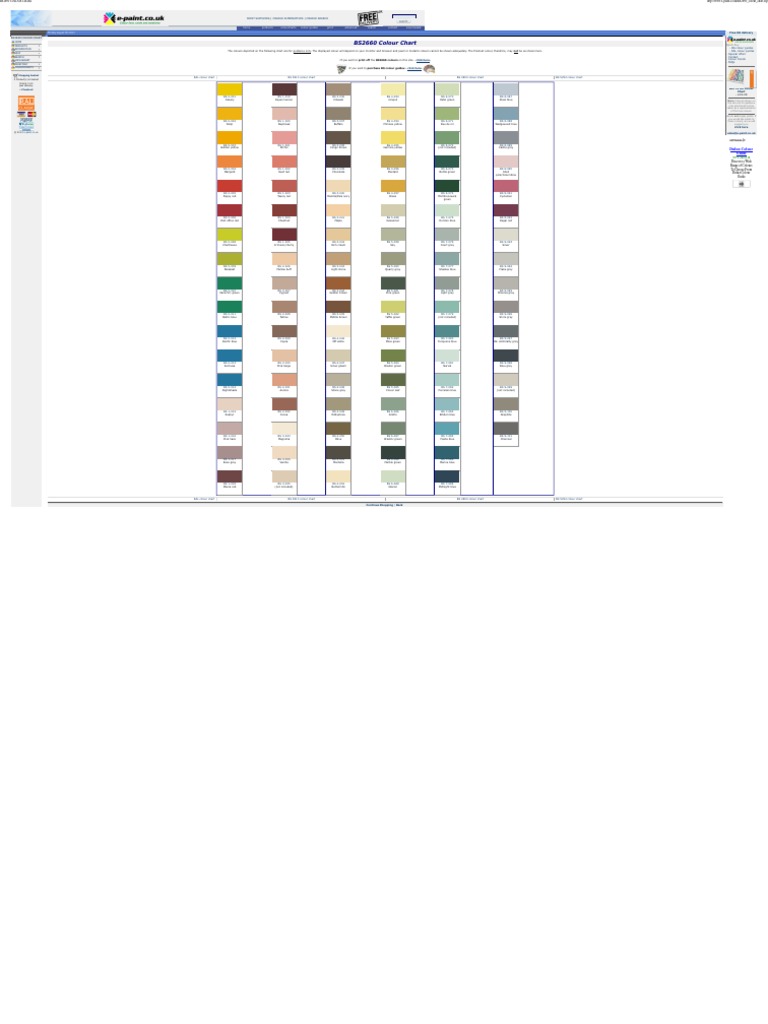 Bs2660 C1olour Chart | PDF | Color | Art Materials