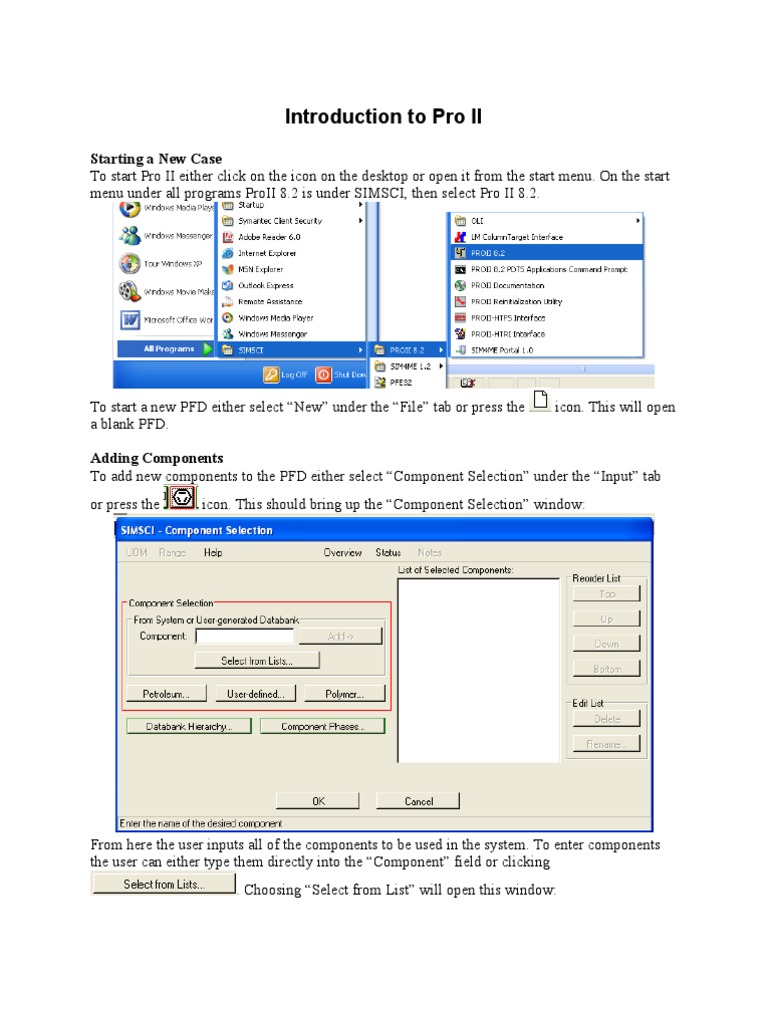 Introduction To Pro II: Starting A New Case | PDF | Icon (Computing ...