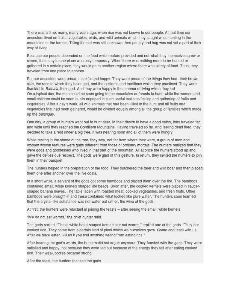 Bohol Rice Myth | PDF | Rice | Hunting