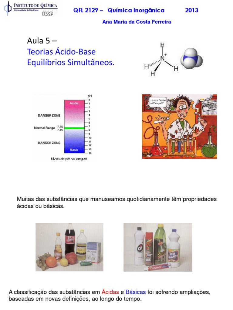 Aula 5 - Acidos e Bases | PDF | Ácido | Ph