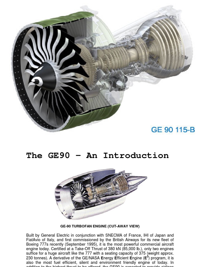 GE90 Engine Data With 3D Cutaway | PDF | Business | Technology ...
