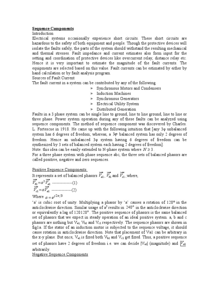 Sequence Components | PDF | Matrix (Mathematics) | Electrical Impedance