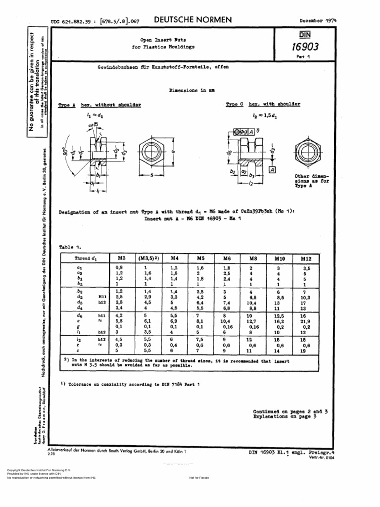 Din16903 1 1974 | PDF | Metrology | International Organization For Standardization