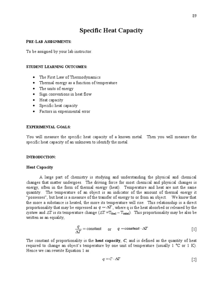 08 Specific Heat Capacity | PDF | Heat Capacity | Heat