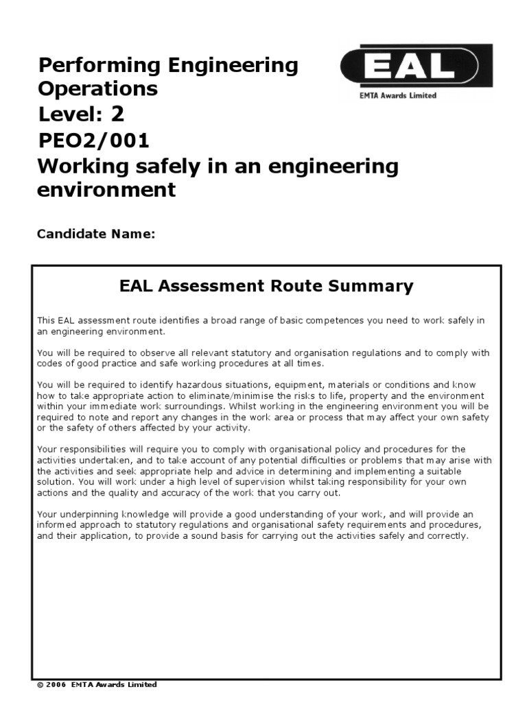 Peo2 001 | PDF | Occupational Safety And Health | Safety