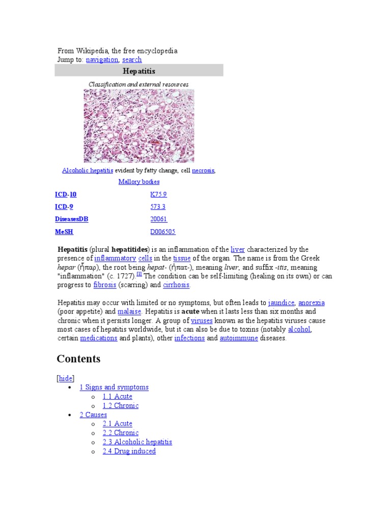 Hepatitis: Classification and External Resources | PDF | Hepatitis | Liver