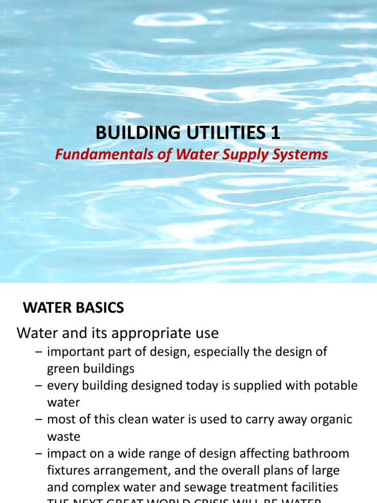 Water Supply System Fundamentals | PDF