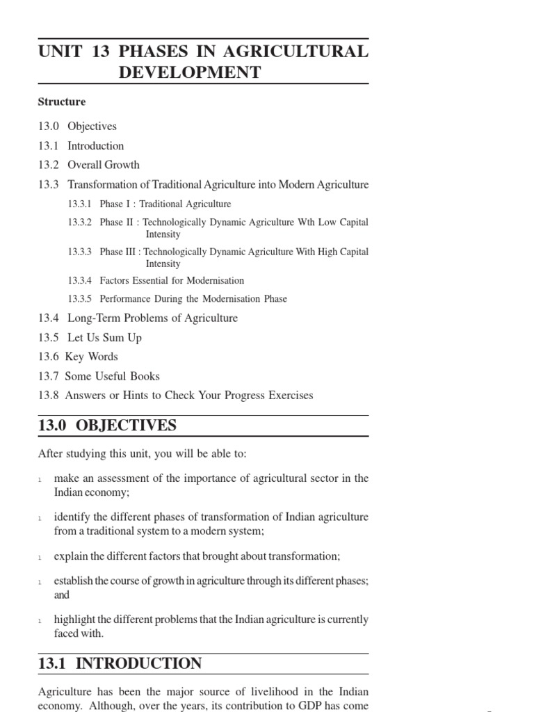 Four Phases of Agricultural Development | PDF | Agriculture | Economic ...