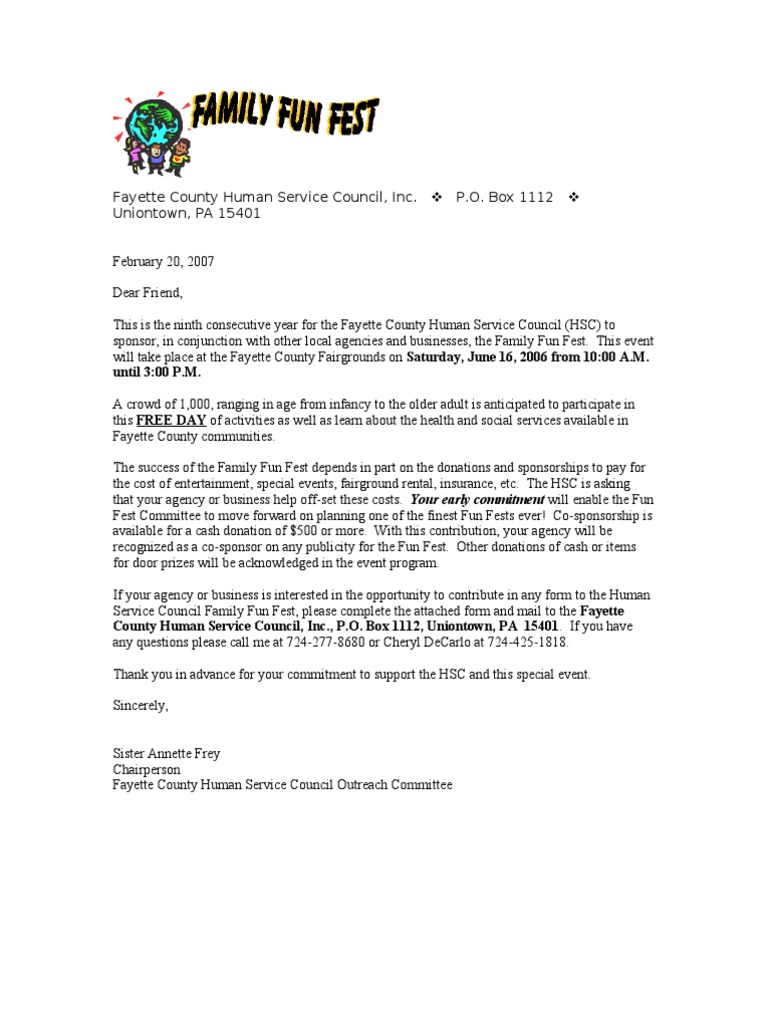 Family Fun Fest Sponsorship Invitation | PDF | Business