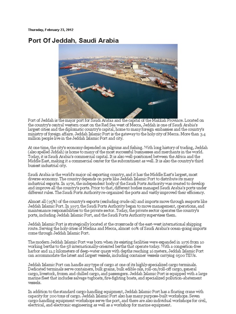 Jeddah Islamic Port Overview | PDF | Port | Saudi Arabia