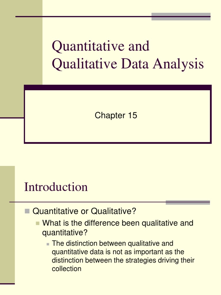 Week 5, Unit 2 Quantitative and Qualitative Data Analysis | PDF ...