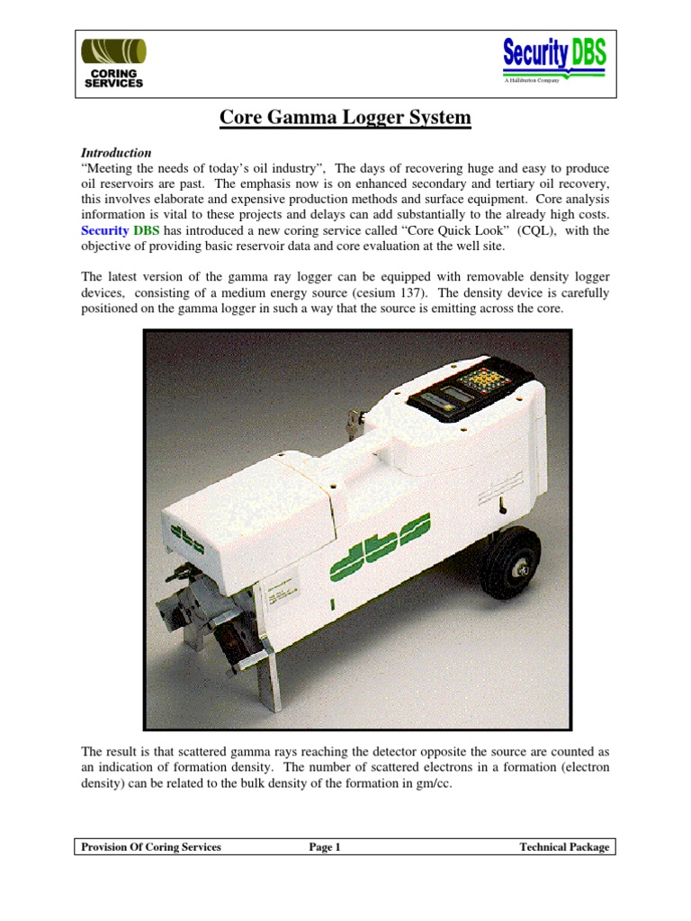Core Gamma Logger System.pdf | Gamma Ray | Petroleum
