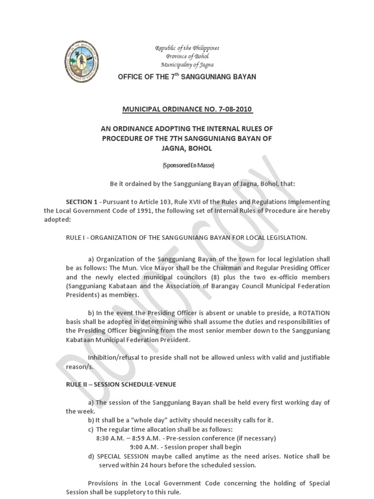 7th SB Internal Rules of Procedure | Committee | Chairman