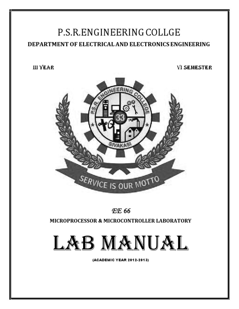 Lab Manual: P.S.R.Engineeringcollge | PDF