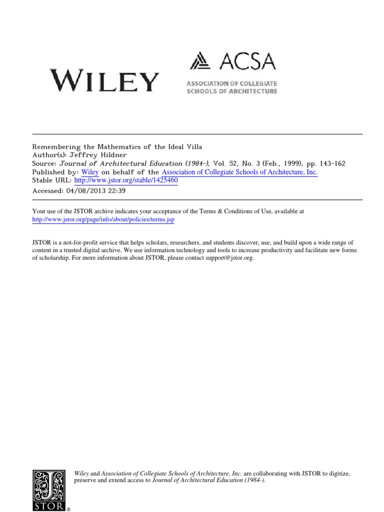 Remembering The Mathematics of The Ideal Villa | PDF | Modularity | Harmony