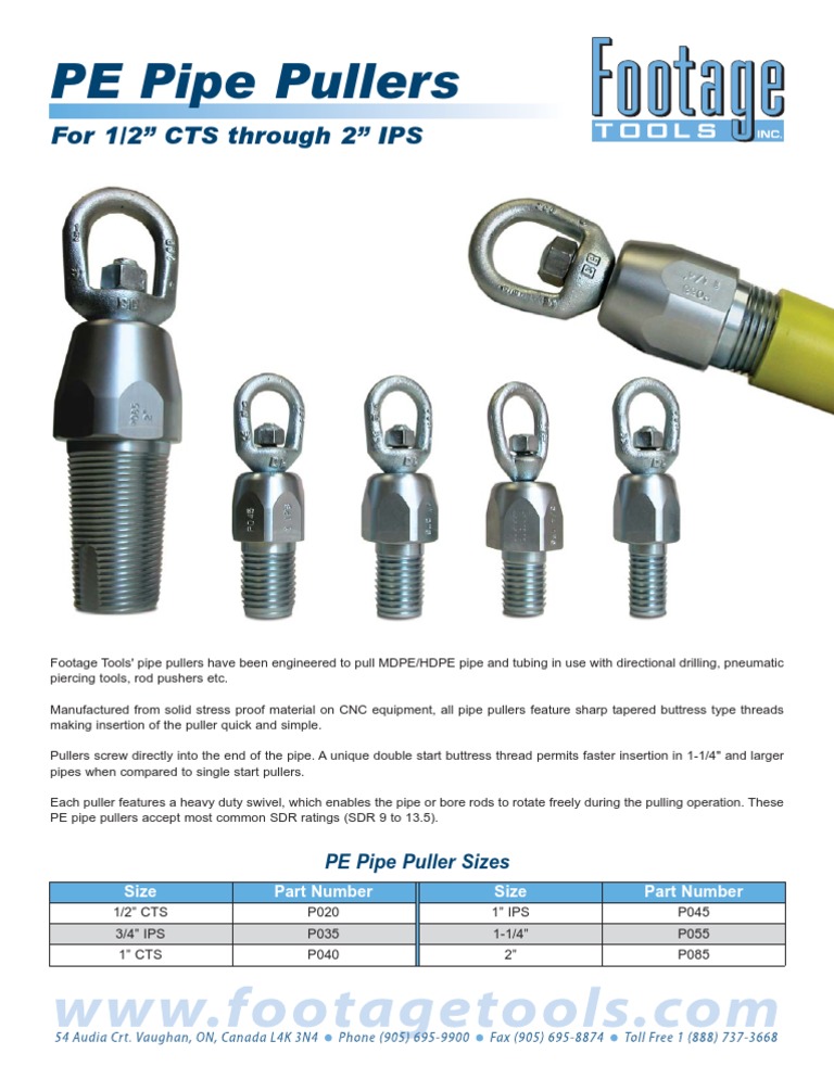 PE Pipe Pullers Brochure | PDF | Technology & Engineering