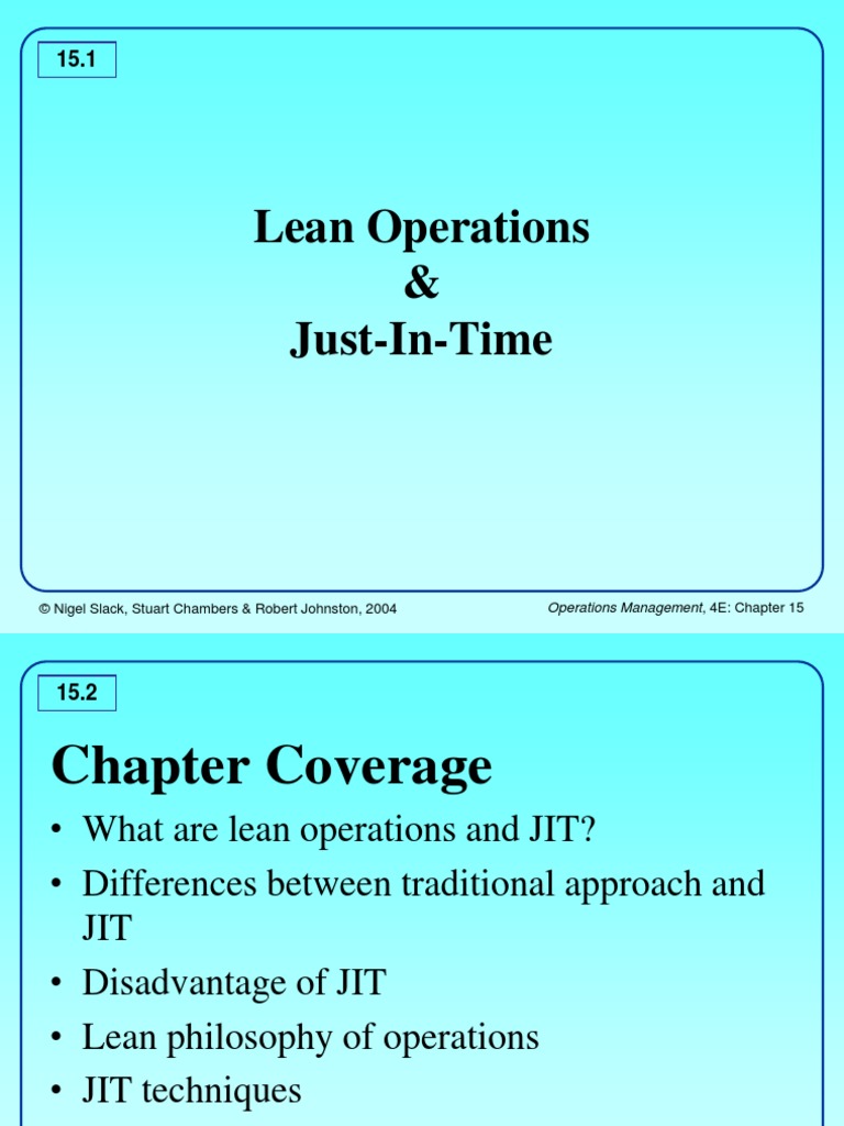 4 Lean Operation and Jit | PDF | Operations Management | Lean Manufacturing