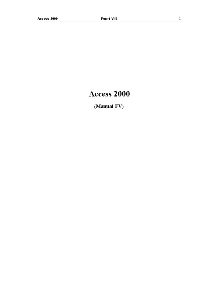Manual Práctico de Access 2000 | PDF | Point and Click | Tabla (base de datos)