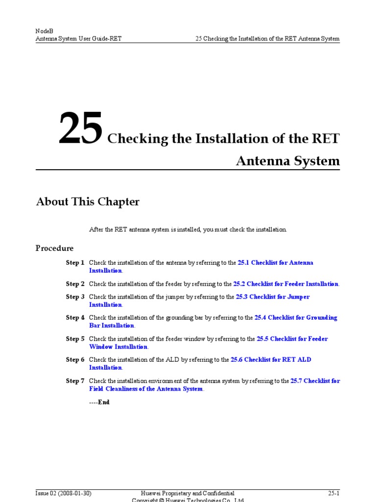 01-25 Checking The Installation of The RET Antenna System PDF | PDF ...