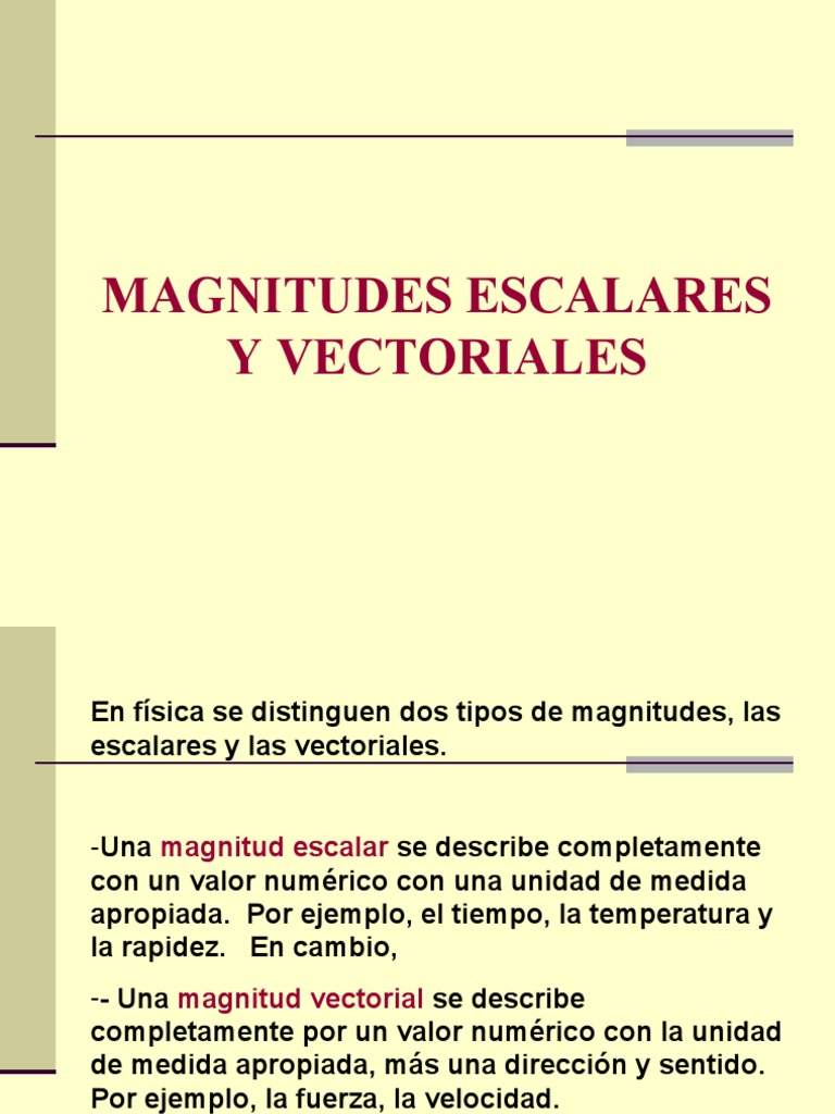 Magnitudes Escalares y Vectoriales | PDF | Vector Euclidiano | Sistema ...