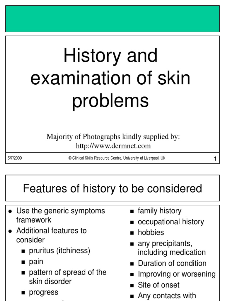 Skin Examination | PDF | Cutaneous Conditions | Dermatitis
