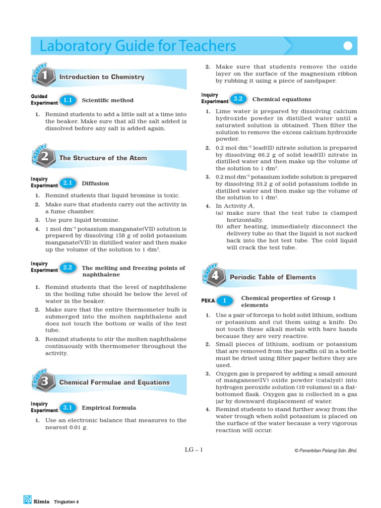 Laboratory Guide For Teacher | PDF | Sodium | Hydroxide