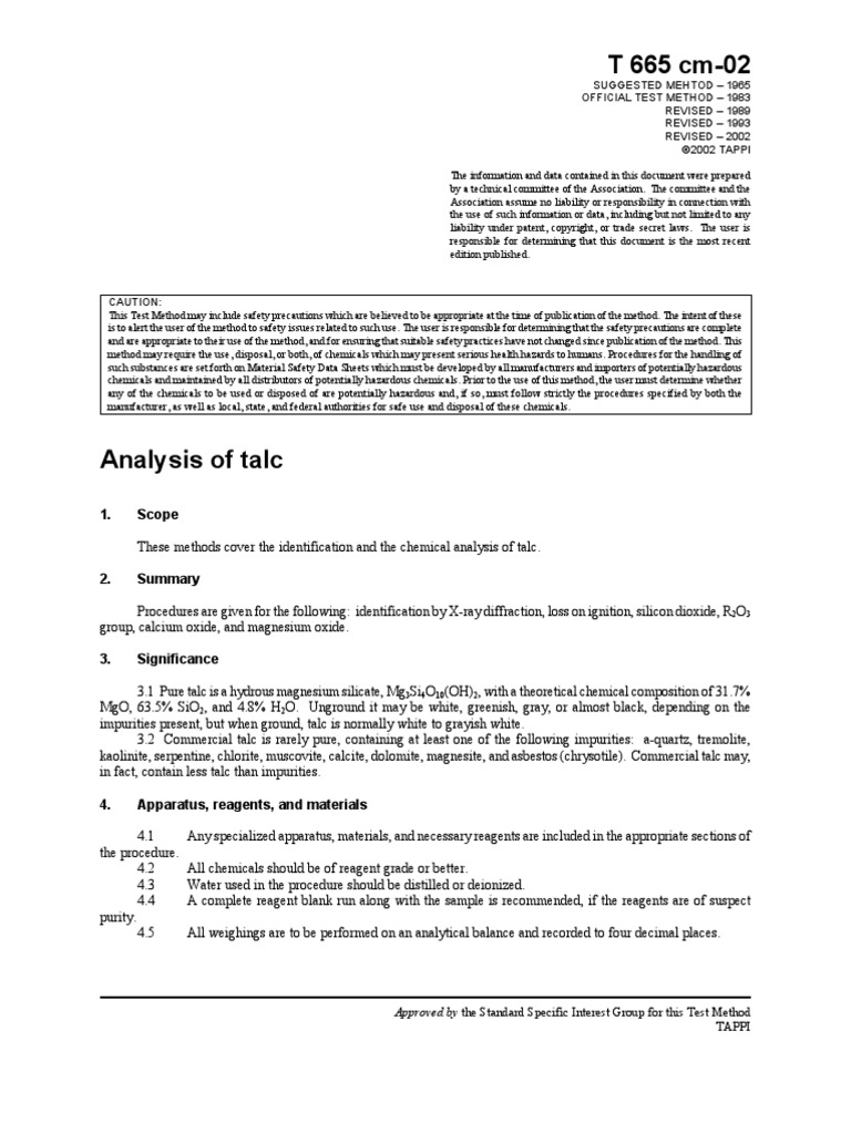 Analysis of Talc | PDF | Magnesium | Filtration