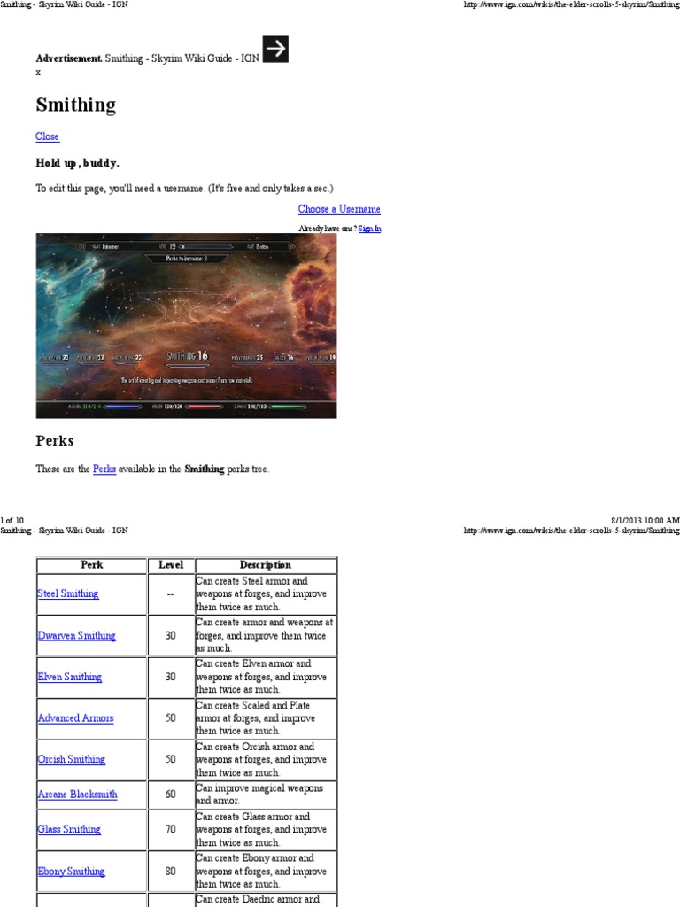 Smithing - Skyrim Wiki Guide - IGN | PDF | Blacksmith | Smelting