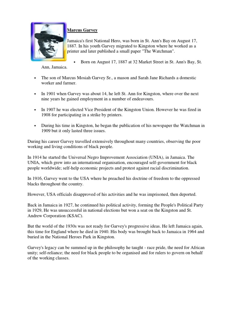 Marcus Garvey | PDF | Politics (General) | Religion And Belief