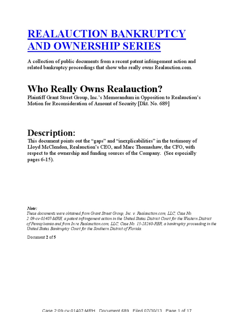 02 Who Really Owns Realauction? | PDF | Public Law | Government