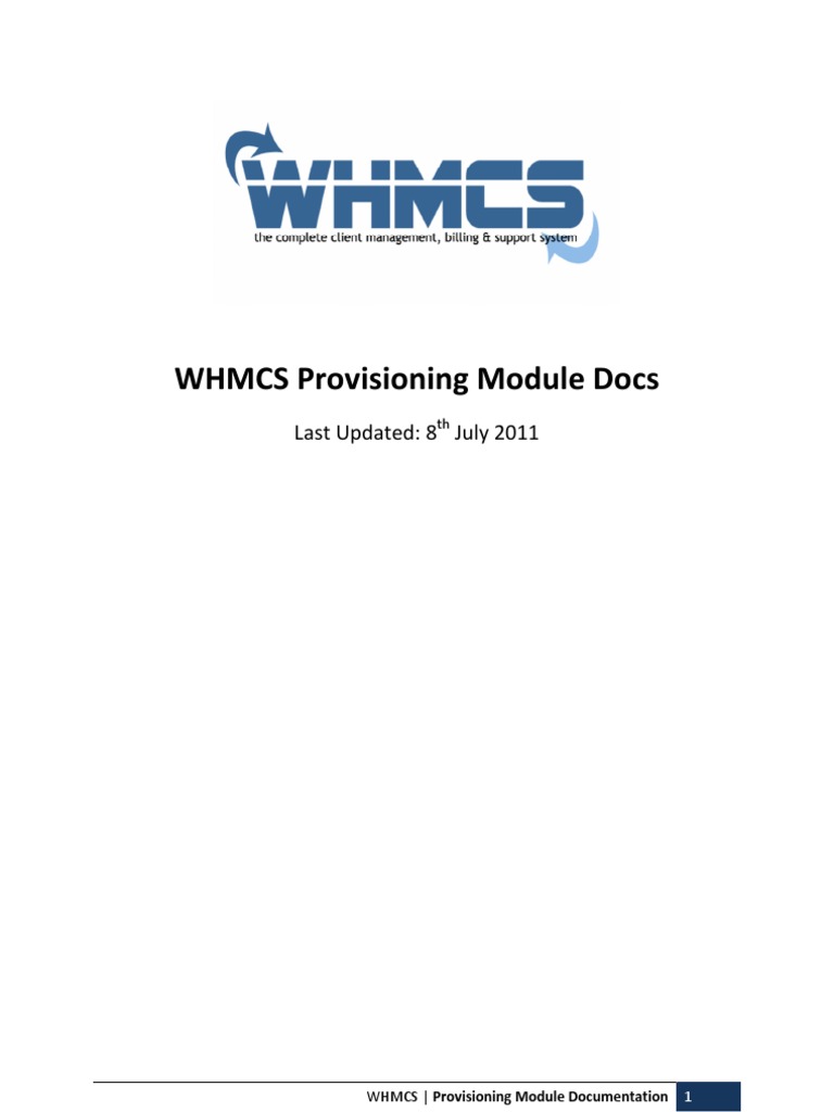 WHMCS Provisioning Module Docs | PDF | Parameter (Computer Programming) | Password
