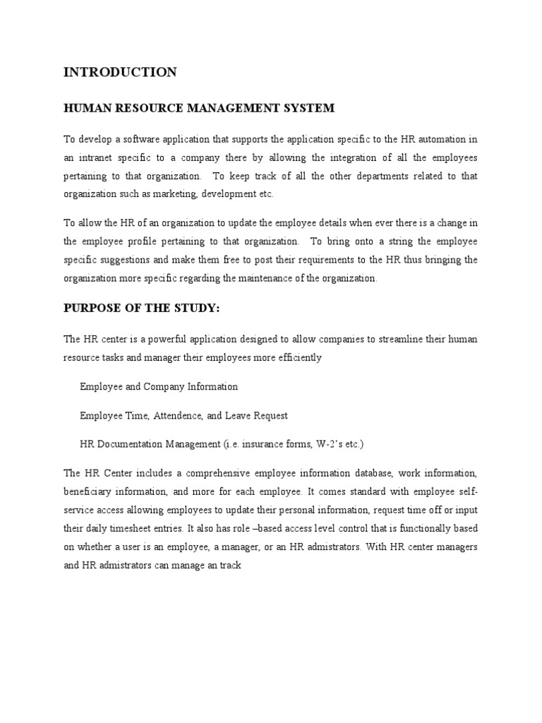 HR Management System Overview and Functions | PDF | Human Resource ...