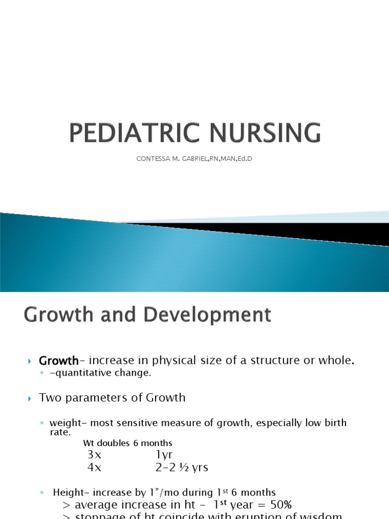 Pediatric Nursing | PDF | Wellness