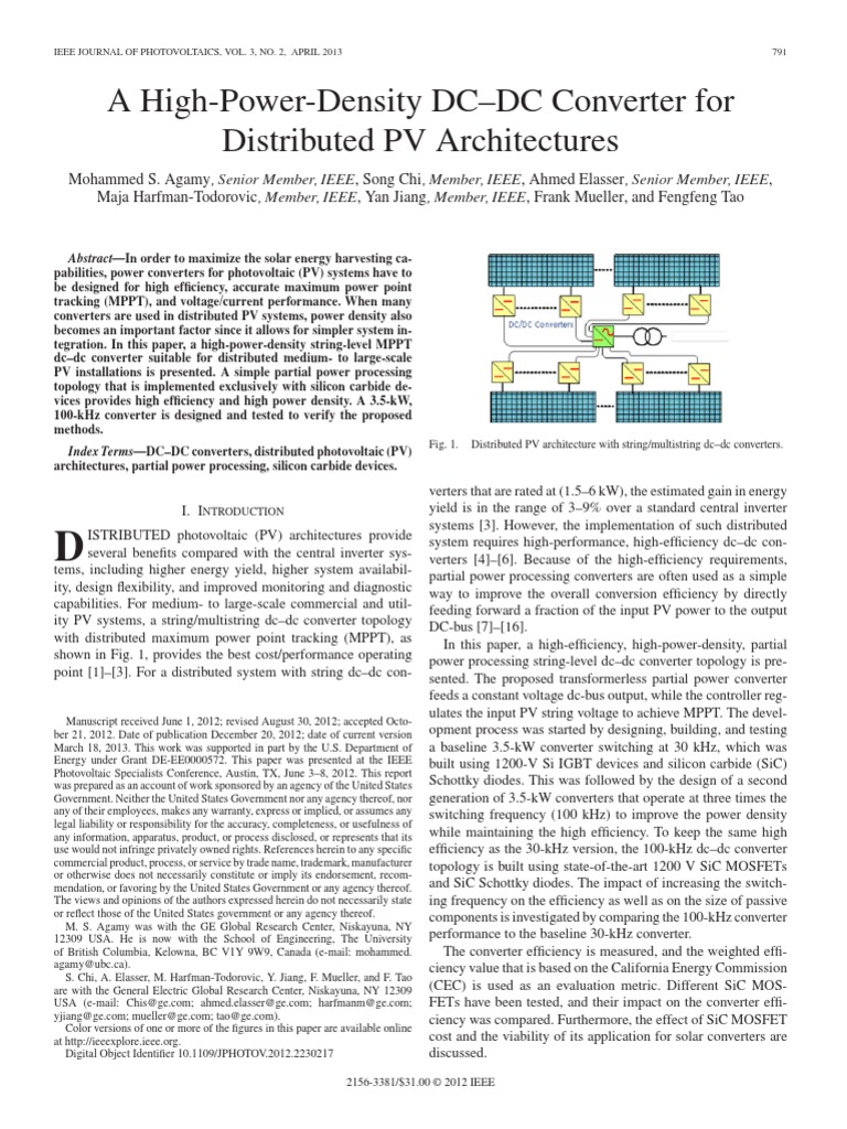 (SiC-En-2013-24) A High-Power-Density DC-DC Converter For Distributed PV Architectures | PDF ...