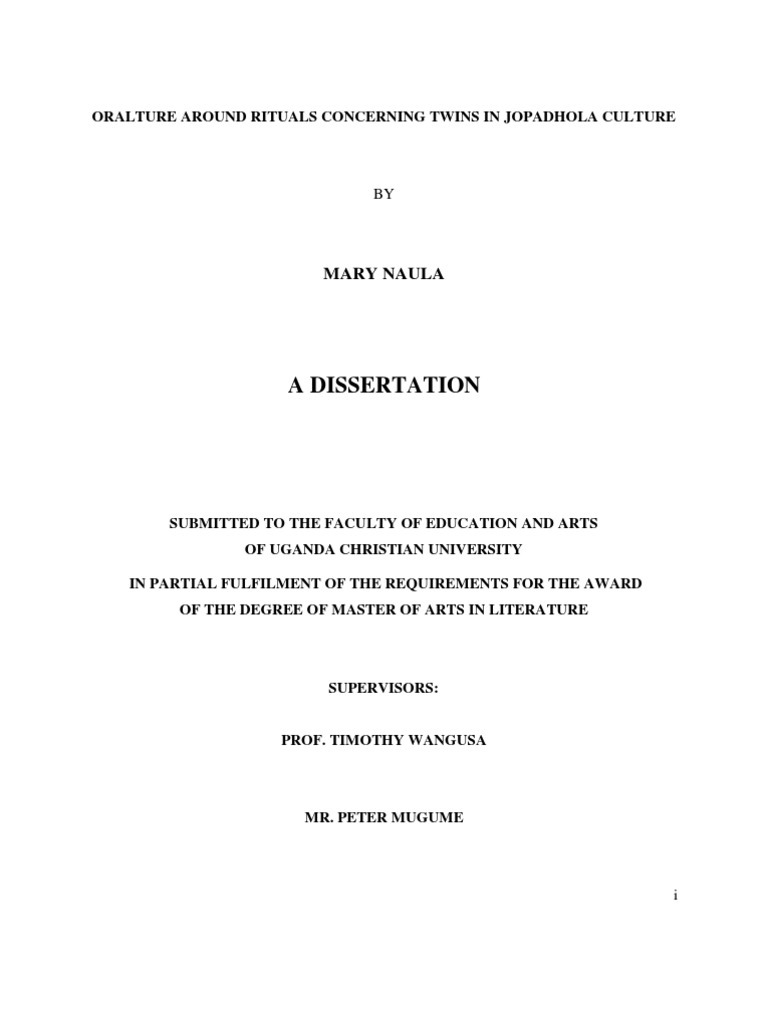 ORALTURE AROUND RITUALS CONCERNING TWINS IN JOPADHOLA CULTURE by Mary ...