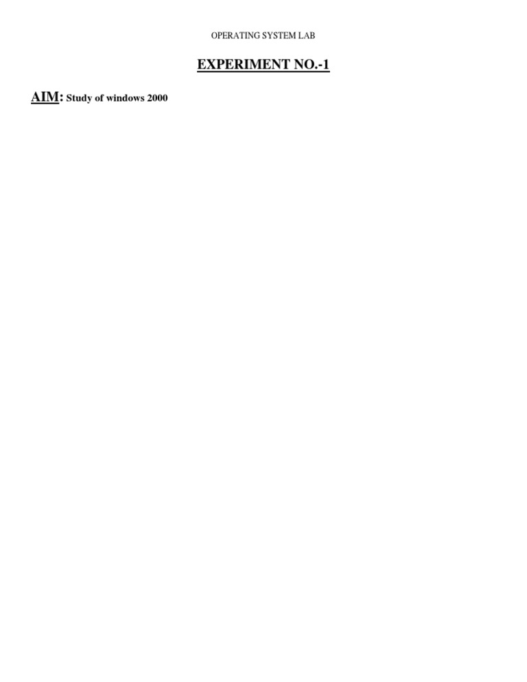 Windows 2000 Operating System Lab | PDF