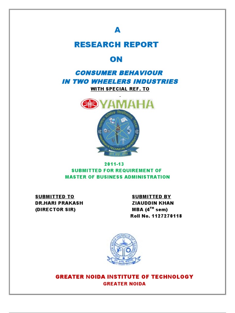 Yamaha Two-Wheeler Consumer Insights | PDF | Customer Satisfaction ...