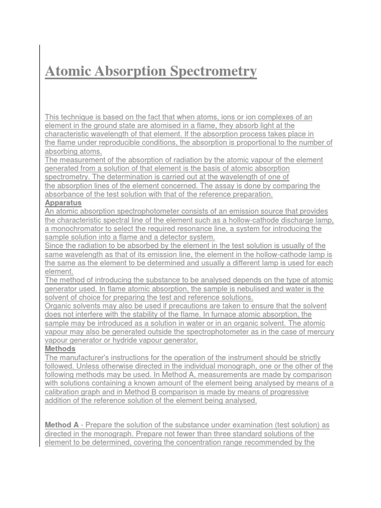 Atomic Absorption Spectros | PDF | Science & Mathematics